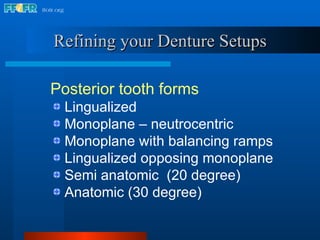24.refine denture setup | PPT