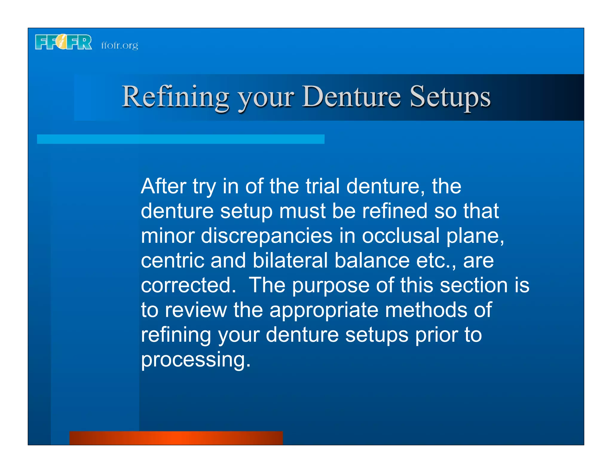24.refine denture setup | PDF
