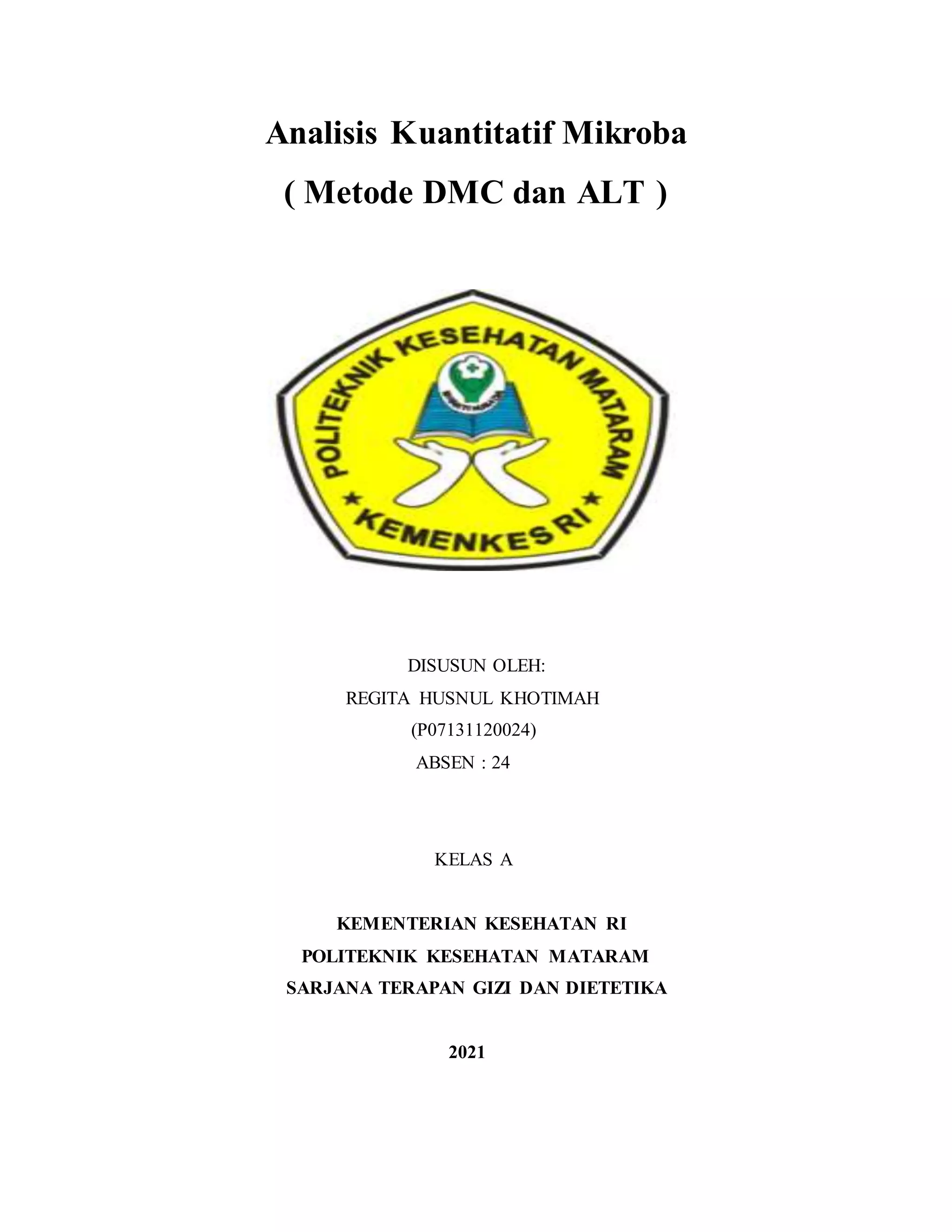 analisis kuantitatif mikroba | DOCX