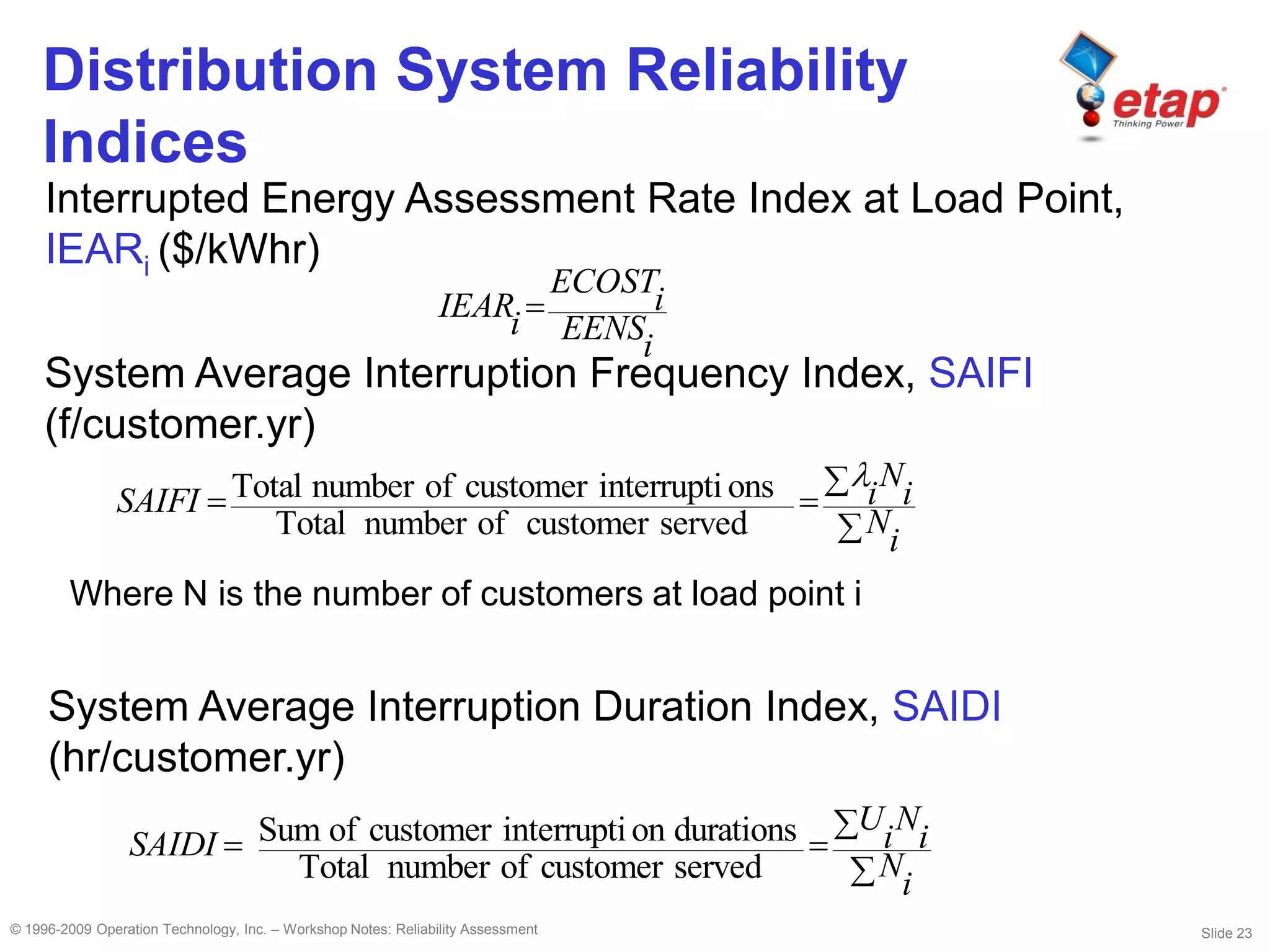 ETAP - reliability assesment | PDF