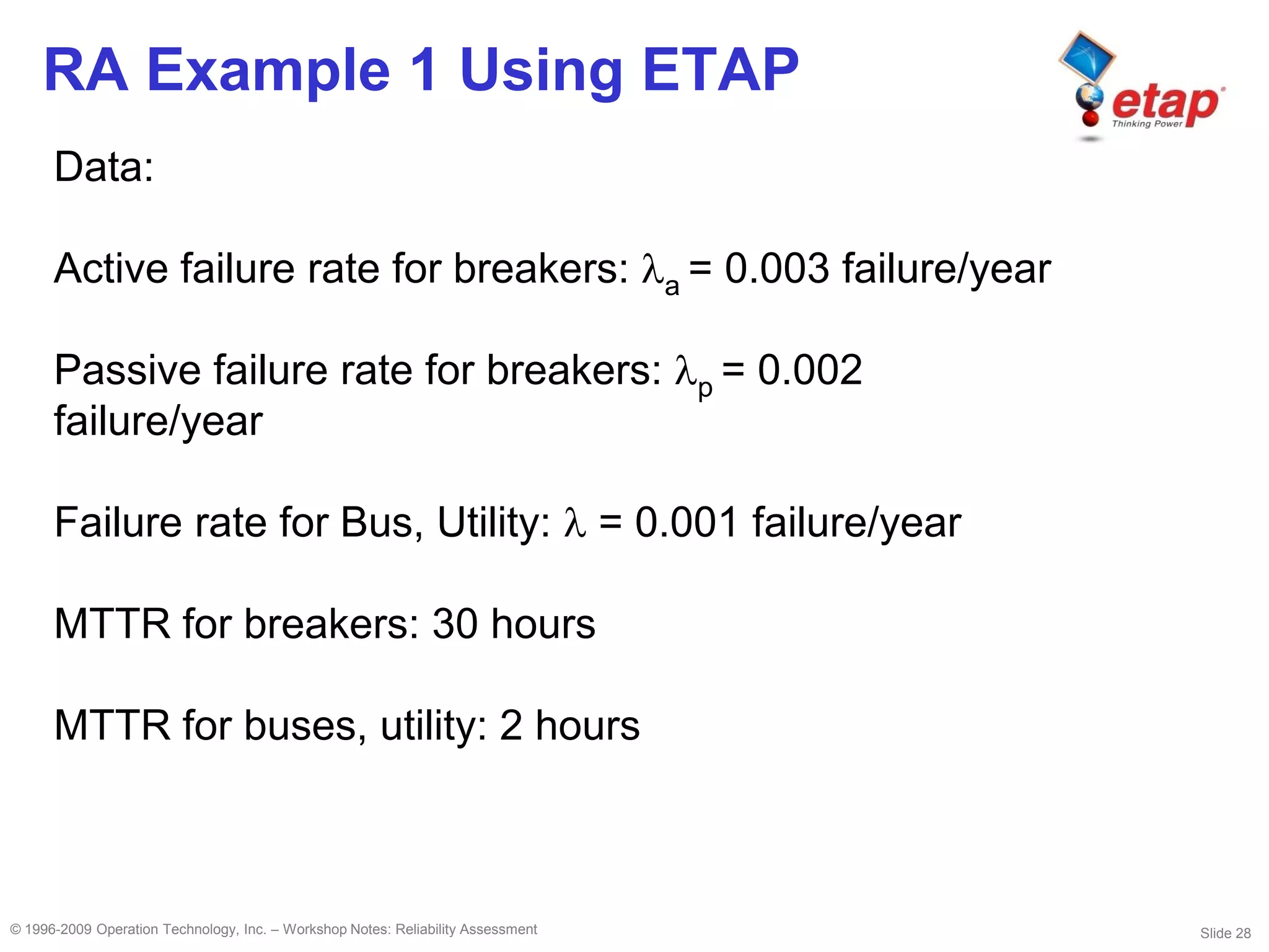 ETAP - reliability assesment | PDF