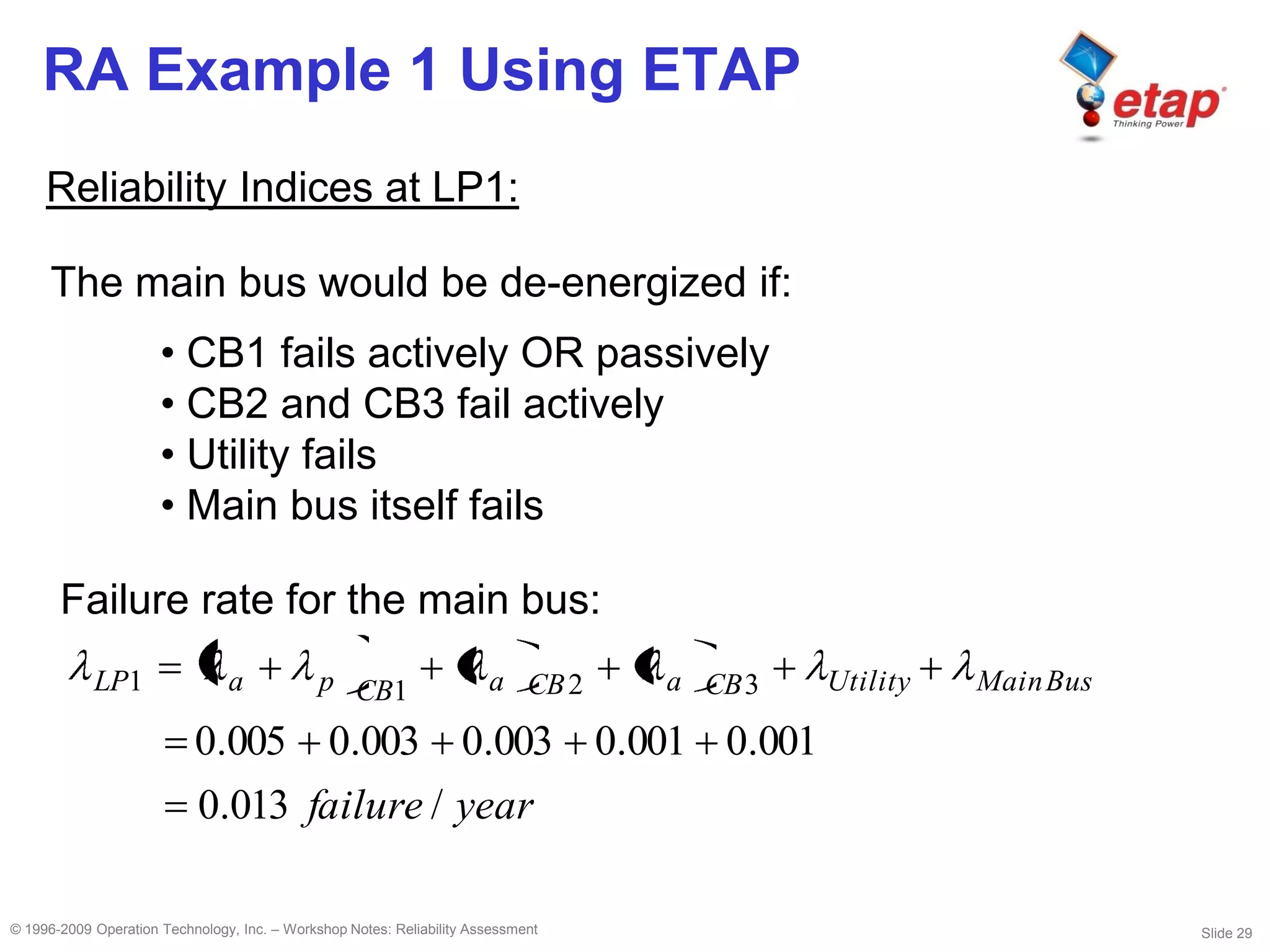 ETAP - reliability assesment | PDF