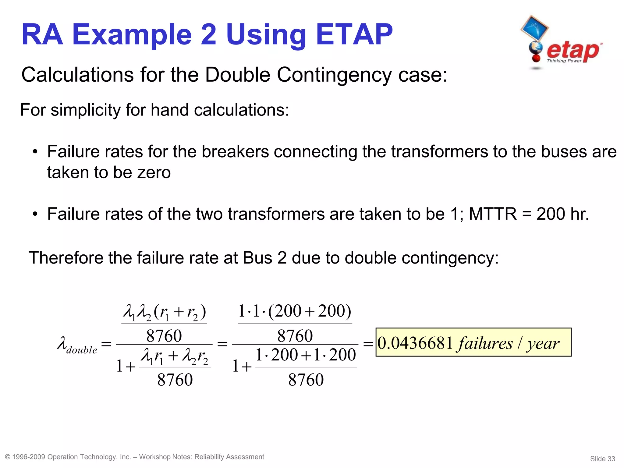ETAP - reliability assesment | PDF