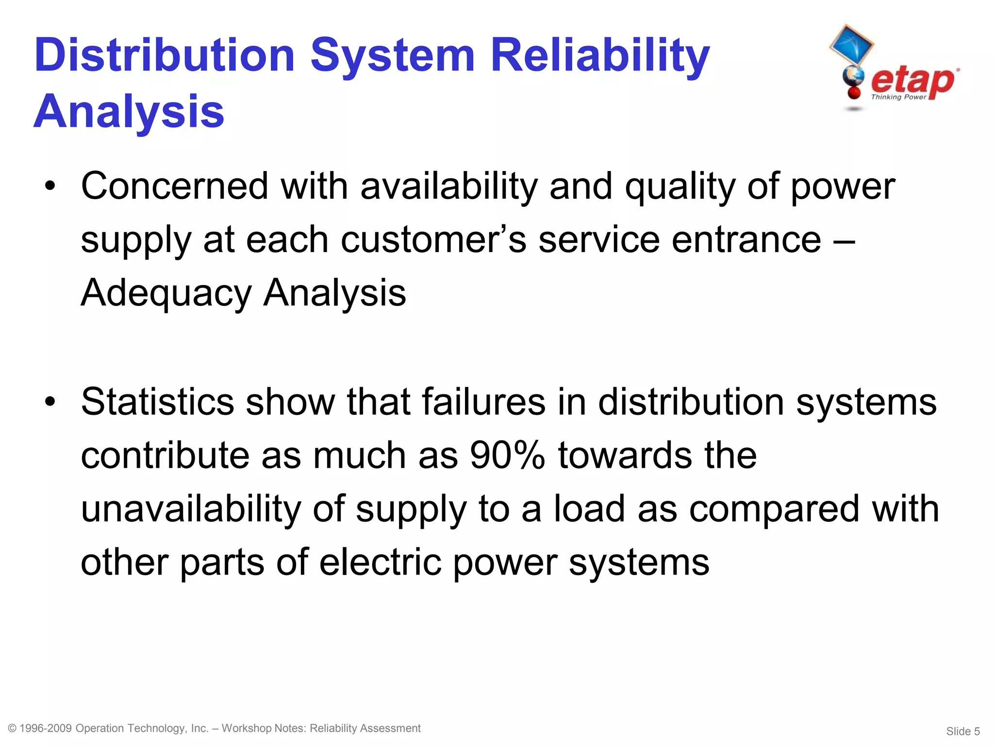 ETAP - reliability assesment | PDF