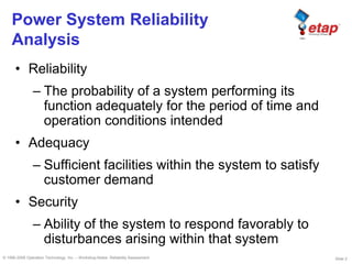 ETAP - reliability assesment | PDF