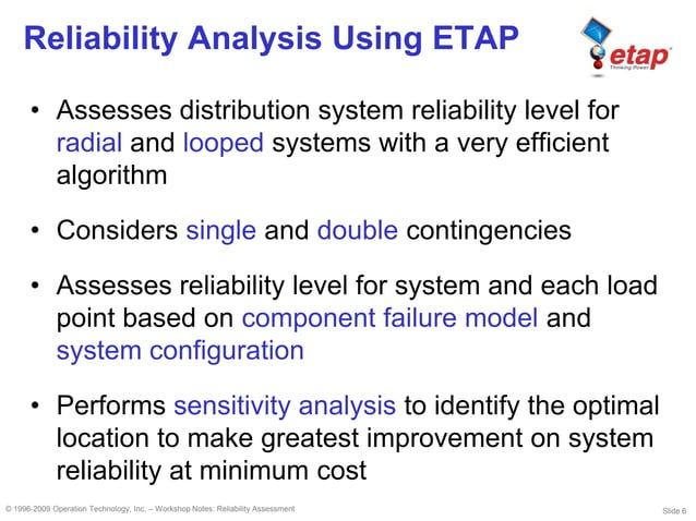 ETAP - reliability assesment | PDF | Civil Engineering Industry ...