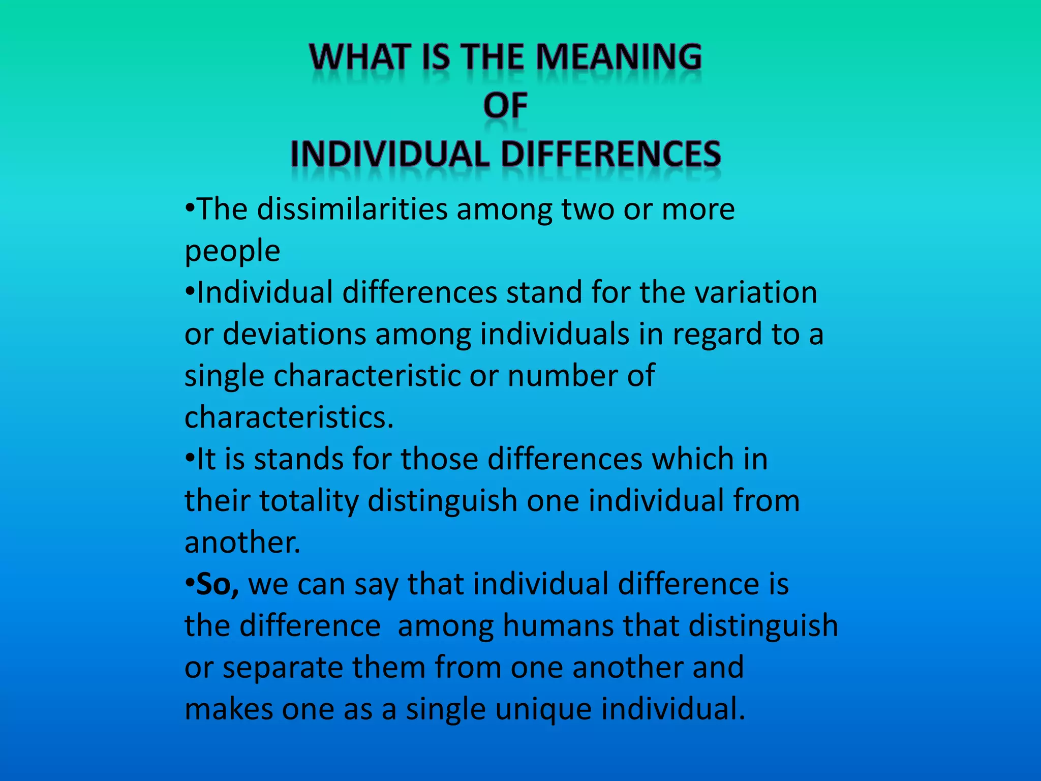 Individual Differences | PPTX