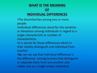 Individual Differences | PPTX
