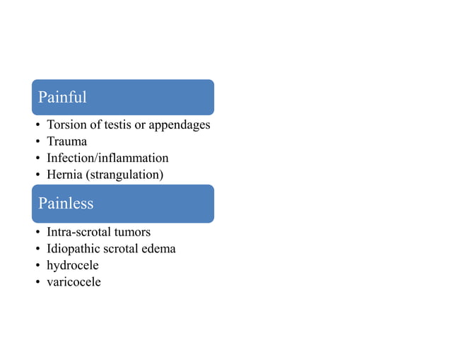 Scrotal Swelling and differential diagnosis | PPT | Reproductive Health | Diseases and Conditions