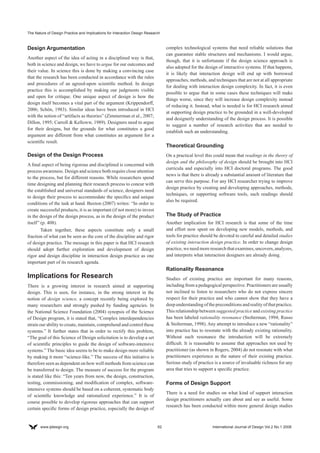 The Nature of Design Practice and Implications for Interaction Design Research by Erik ...