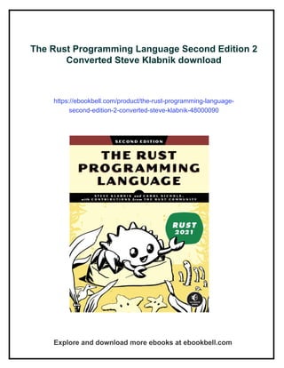 The Rust Programming Language Second Edition 2 Converted Steve Klabnik ...