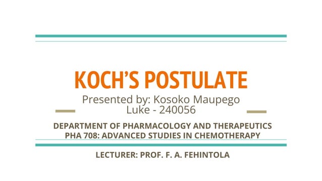 KOCH'S POSTULATE: an extensive over view.pptx | Infectious Diseases ...