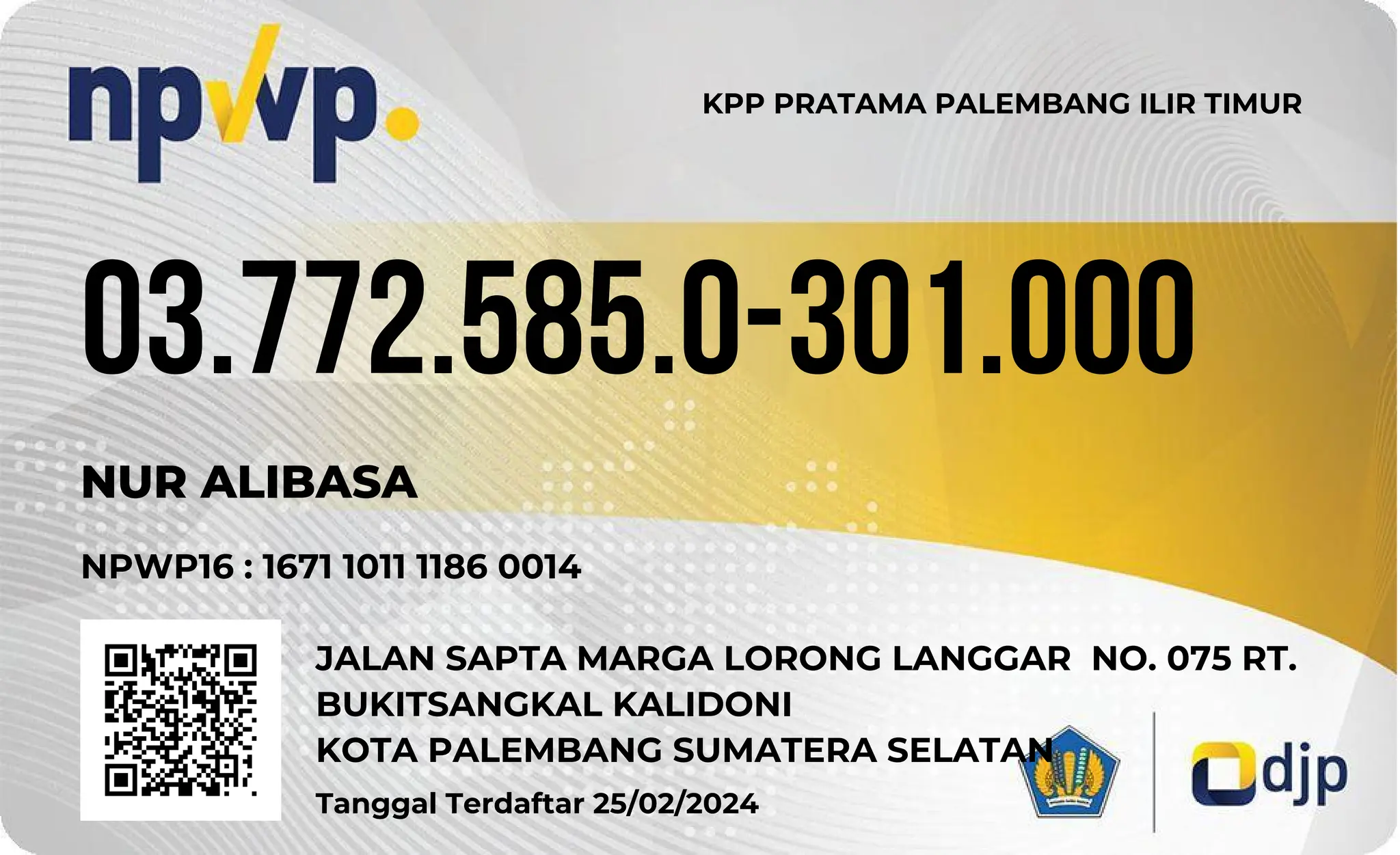 Npwp contoh dokumen baik sekali contoh npwp | PPT