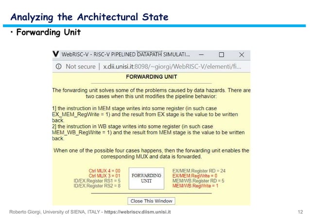 WebRISC-V A web-based educational simulator for visualising RISC-V pipeline content at runtime | PDF
