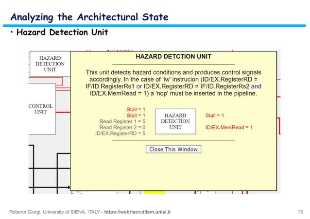 WebRISC-V A web-based educational simulator for visualising RISC-V pipeline content at runtime | PDF