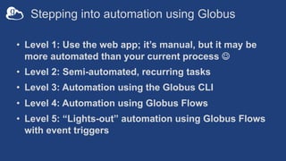 Introduction to Research Automation with Globus | PDF