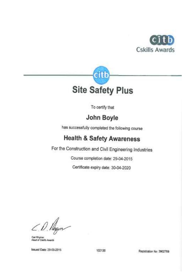 CITB Site Safety Plus - Health and Safety Awareness | DOCX