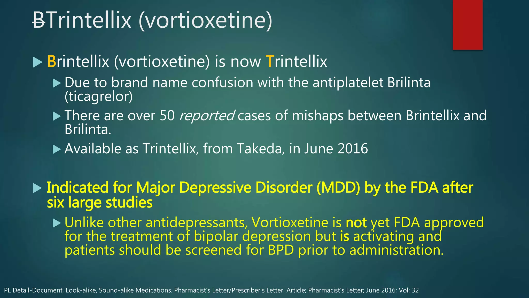 Trintellix (vortioxetine) | PPTX | Brain and Nervous System Disorders ...