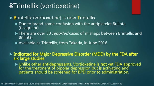 Trintellix (vortioxetine) | PPTX | Brain and Nervous System Disorders ...