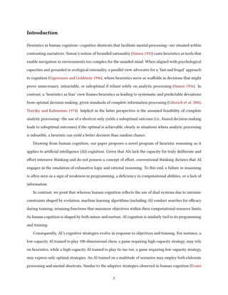 Heuristic Reasoning in AI: Instrumental Use and Mimetic Absorption | PDF
