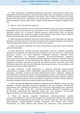 78/2024 DEKRETUA hezkuntza inklusiborako | PDF