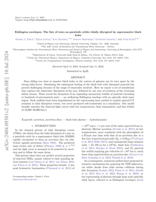 Eddington envelopes: The fate of stars on parabolic orbits tidally ...
