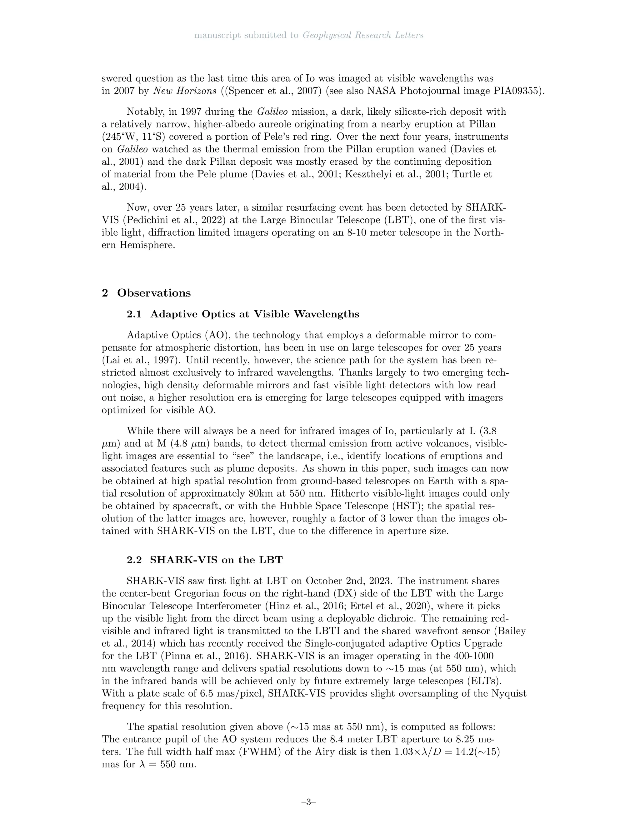 Observation of Io’s Resurfacing via Plume Deposition Using Ground-based ...