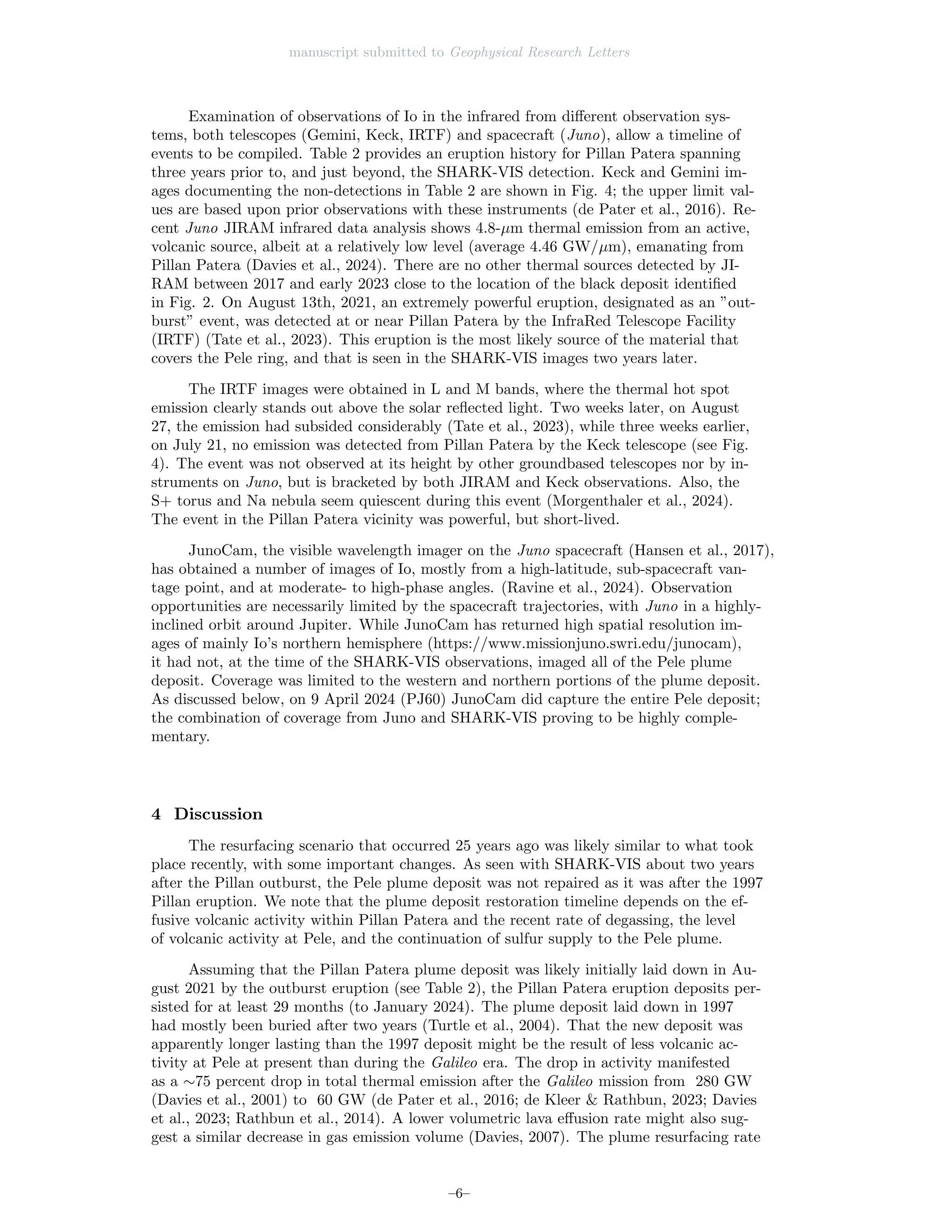 Observation of Io’s Resurfacing via Plume Deposition Using Ground-based ...