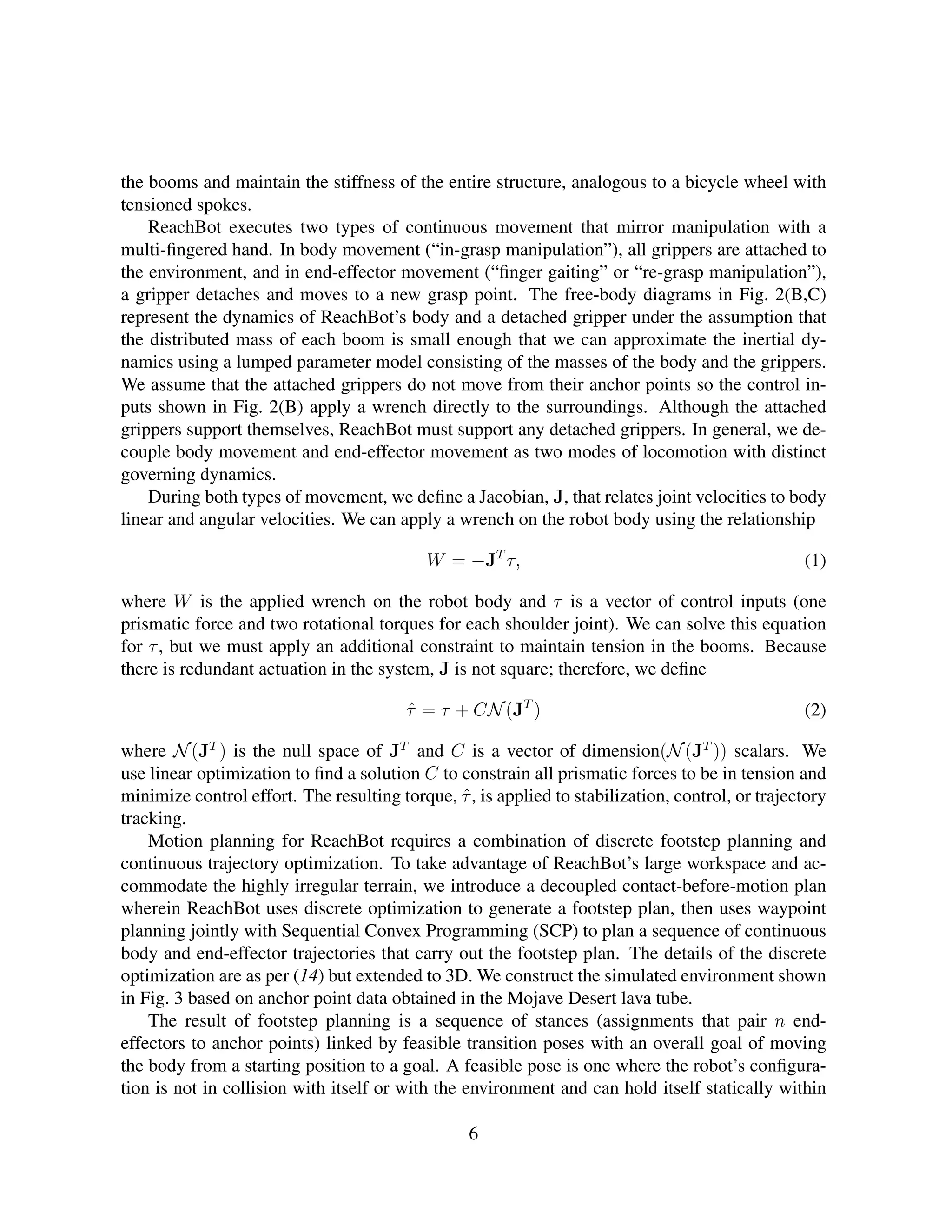 Locomotion as Manipulation with ReachBot | PDF