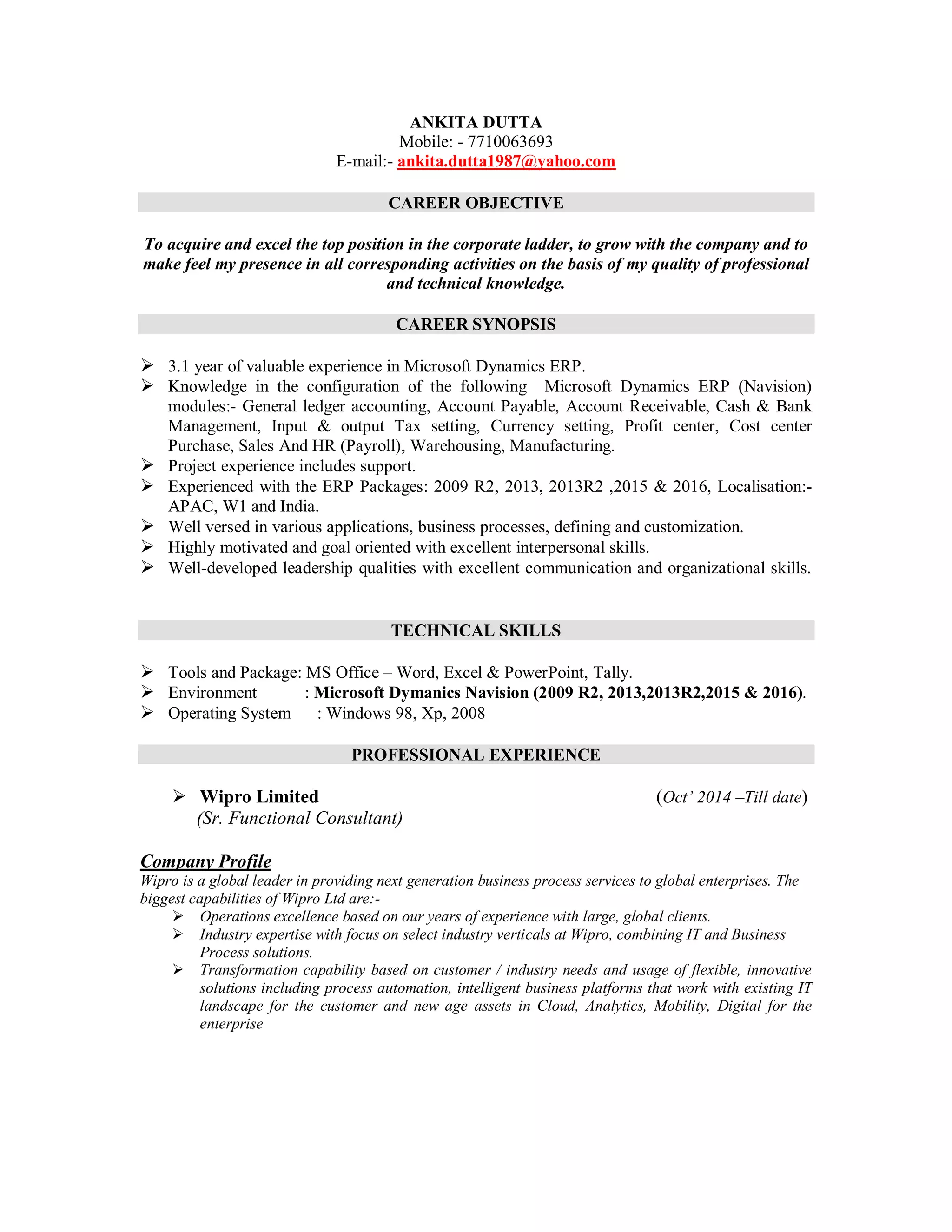 Ankita dutta-Resume | PDF