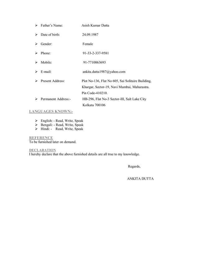 Ankita dutta-Resume | PDF