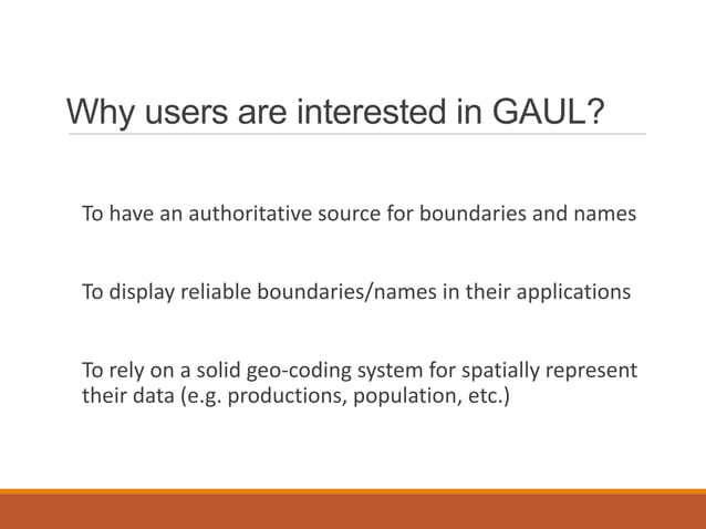 " The Global Administrative Unit Layers (GAUL) BASIC CONCEPTS" | PPT