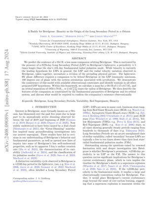 A Buddy for Betelgeuse: Binarity as the Origin of the Long Secondary ...