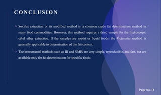 GENERAL METHOD FOR ANALYSIS OF LIPIDS IN FOOD PRODUCTS | PPTX