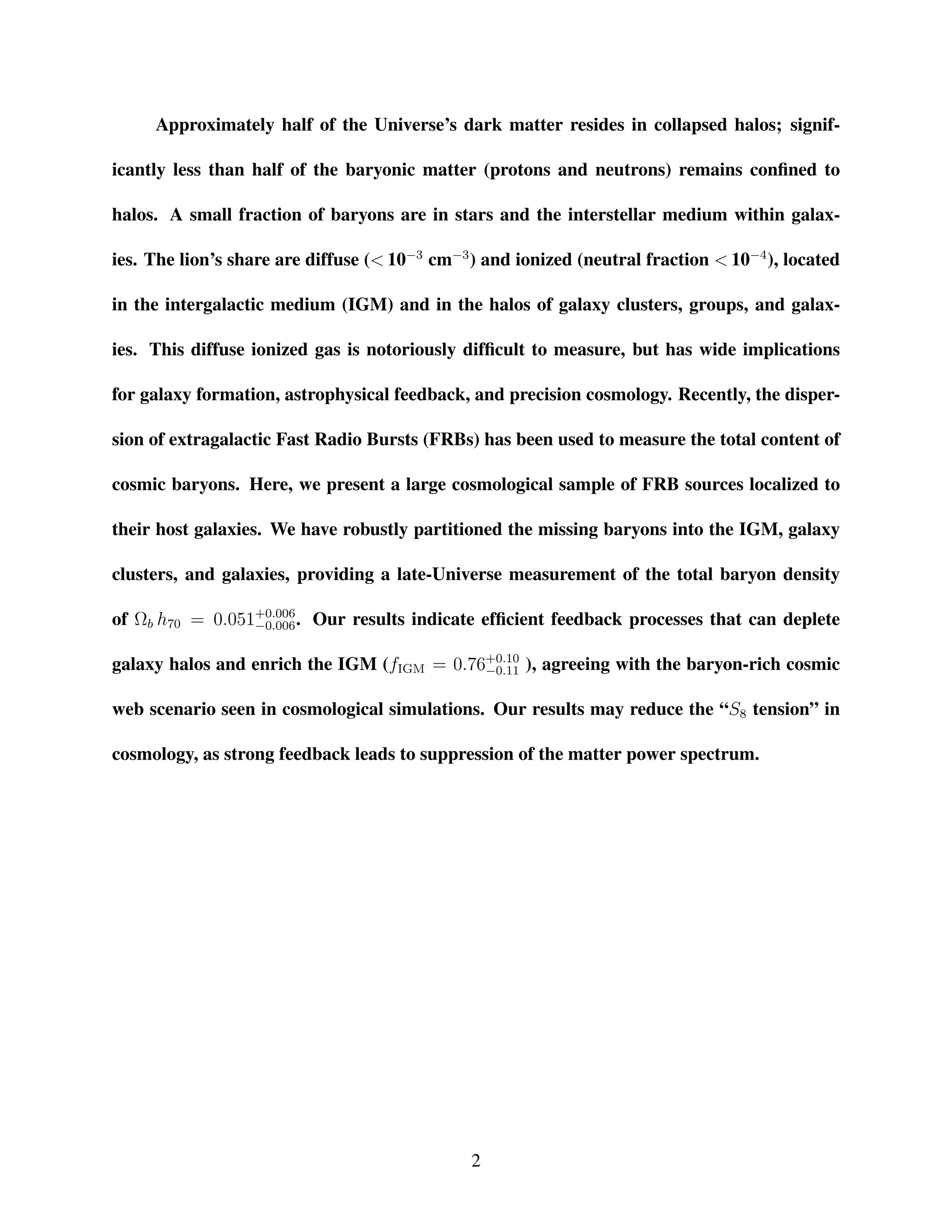 A gas-rich cosmic web revealed by the partitioning of the missing ...