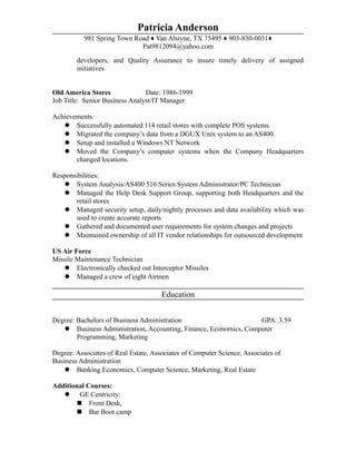 Patricia Anderson Resume | DOC