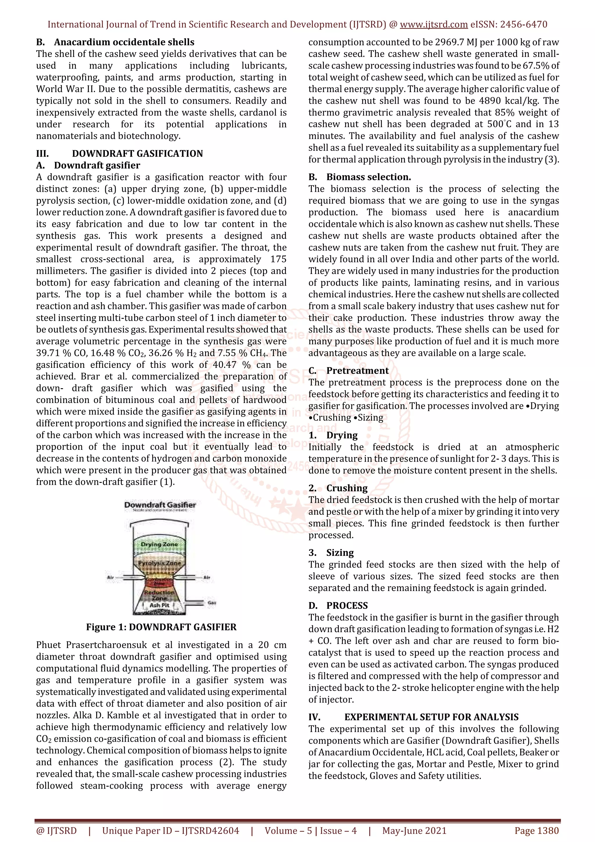 Generation of Syngas using Anacardium Occidentale | PDF