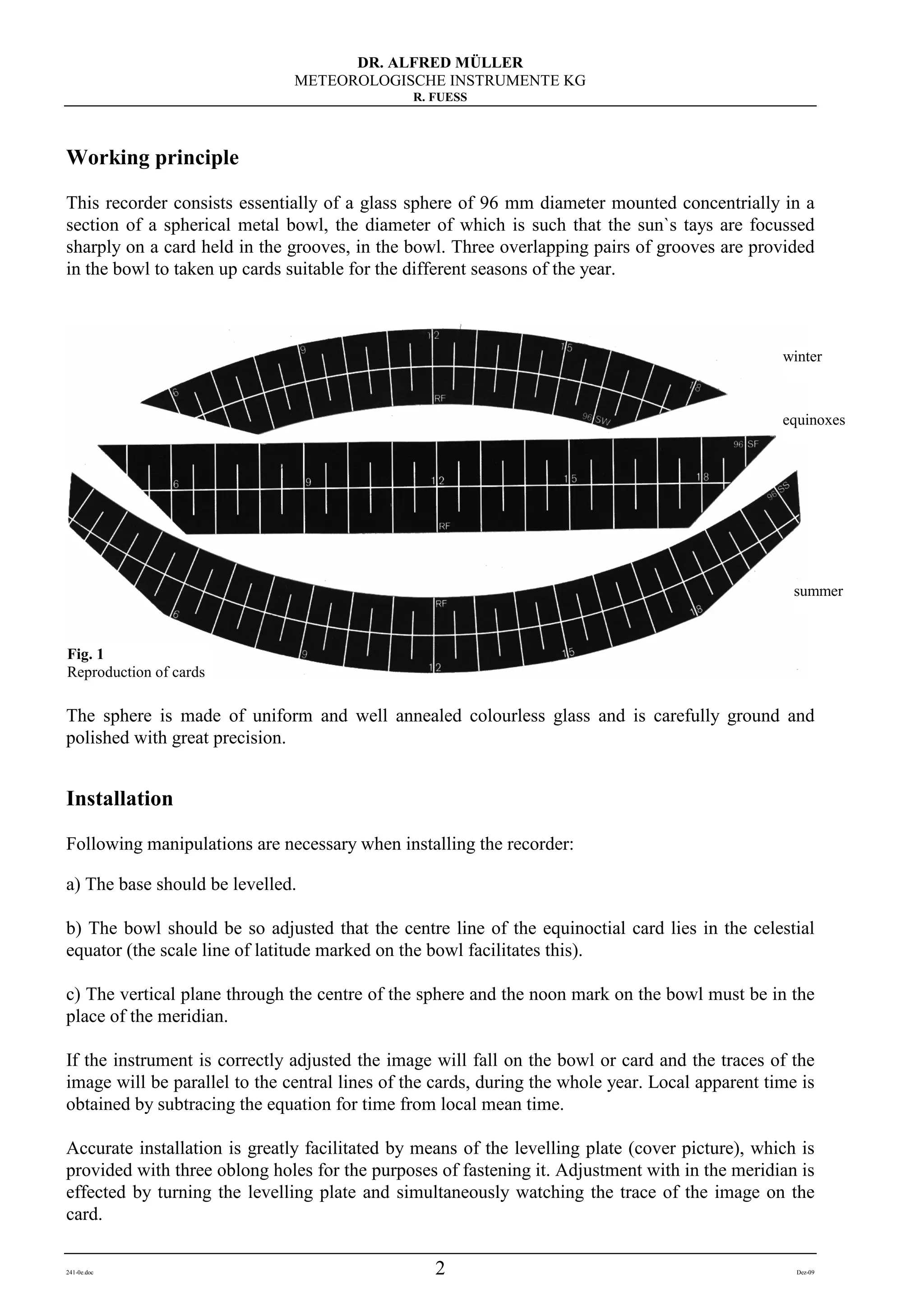 Heliógrafo Campbell-Stokes - manual | PDF