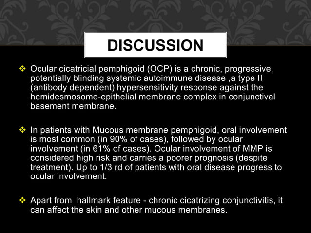 Late Ocular Presentation In A Case Of Cicatricial Pemphigoid | PPTX ...