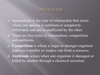 Biotic factors with reference to mutualism, amensalism, commensalism ...