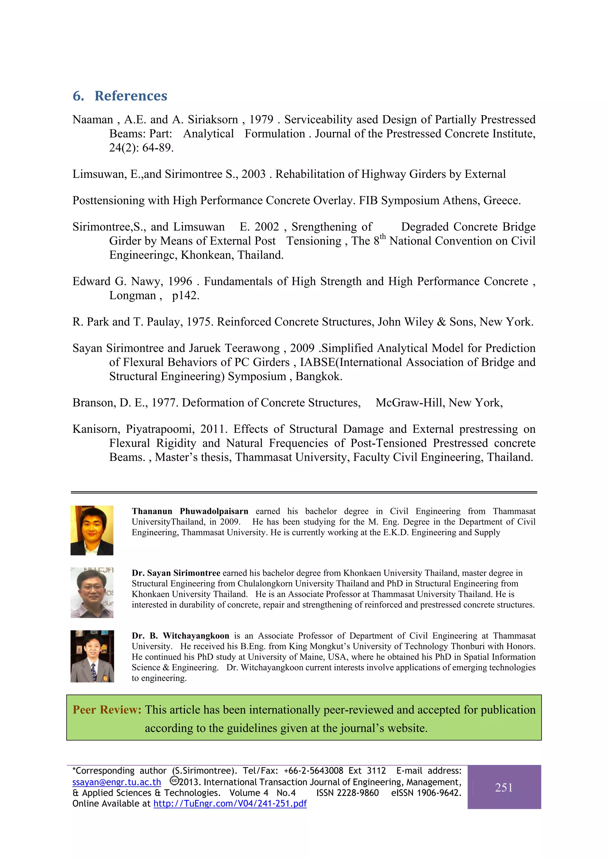 Relations between Structural Damage and Level of External Prestressing ...