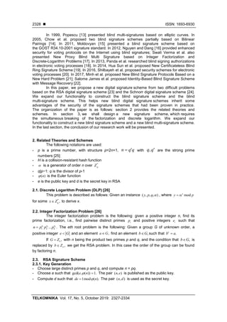 Blind multi-signature scheme based on factoring and discrete logarithm problem | PDF
