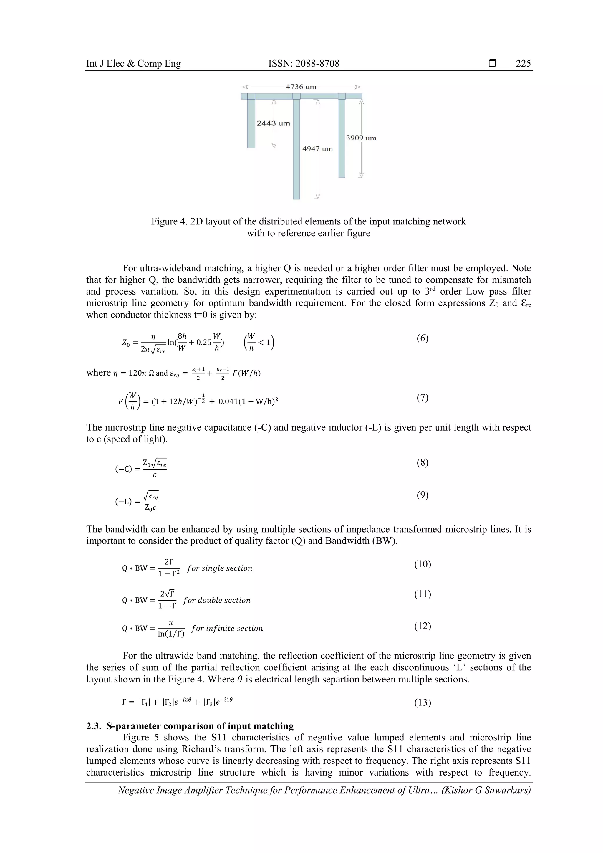 Negative image amplifier technique for performance enhancement of ultra wideband LNA | PDF