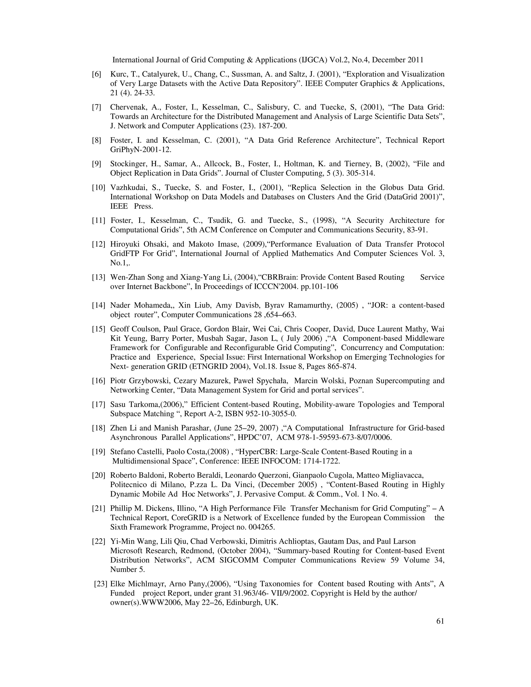 CONTENT BASED DATA TRANSFER MECHANISM FOR EFFICIENT BULK DATA TRANSFER IN GRID COMPUTING ...