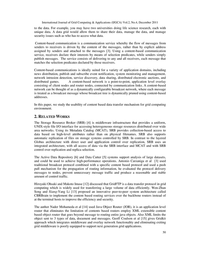 CONTENT BASED DATA TRANSFER MECHANISM FOR EFFICIENT BULK DATA TRANSFER IN GRID COMPUTING ...