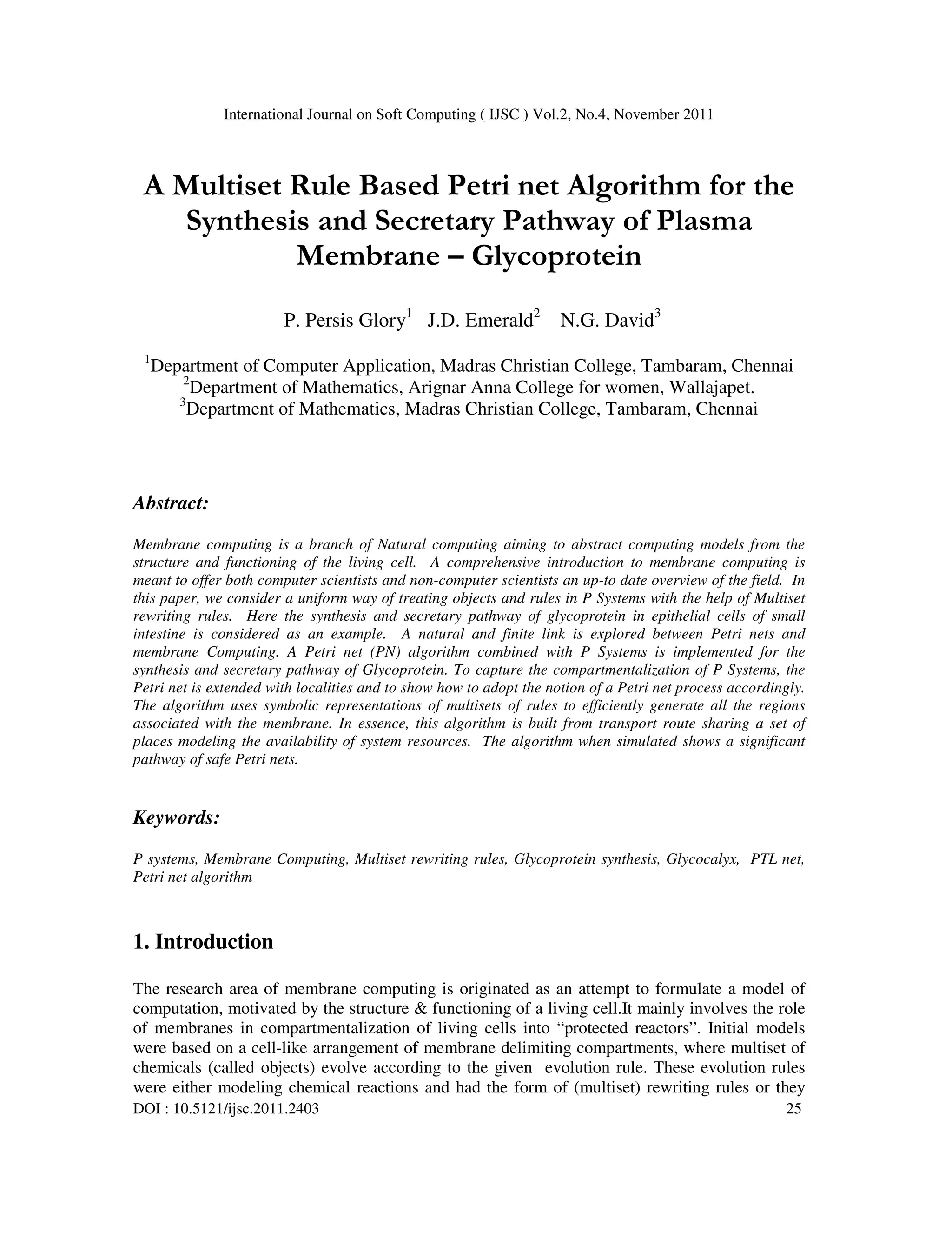A Multiset Rule Based Petri net Algorithm for the Synthesis and Secretary Pathway of Plasma ...