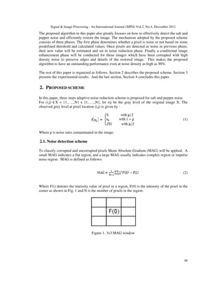 Adaptive Noise Reduction Scheme for Salt and Pepper | PDF