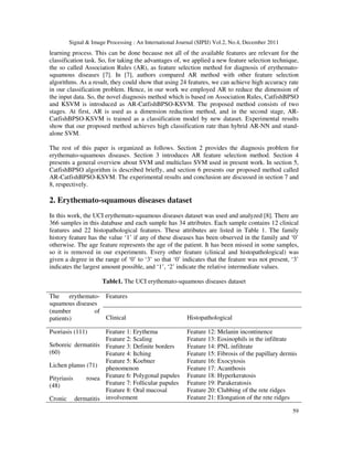 Detection of erythemato-squamous diseases using AR-CatfishBPSO-KSVM | PDF