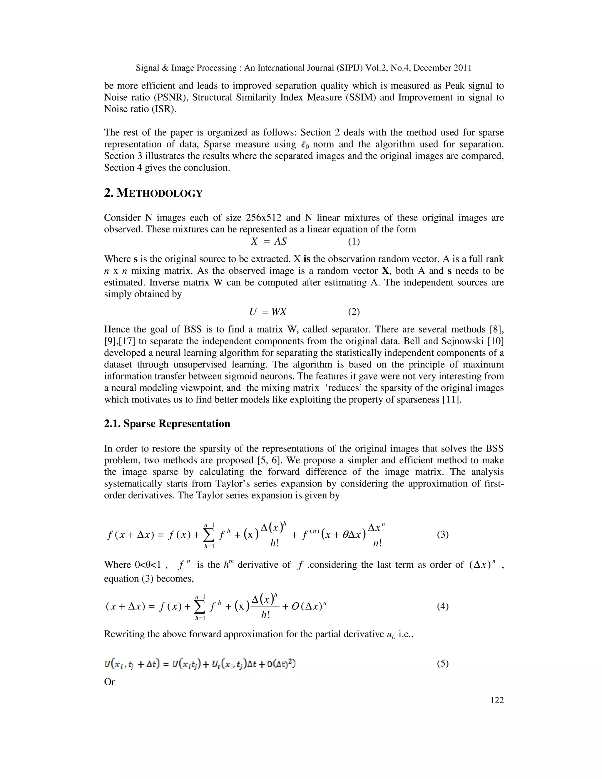 Blind Image Seperation Using Forward Difference Method (FDM) | PDF ...