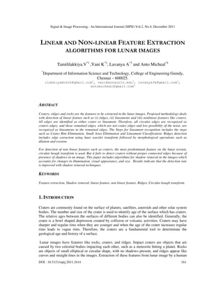 Linear and Non-Linear Feature Extraction Algorithms for Lunar Images | PDF